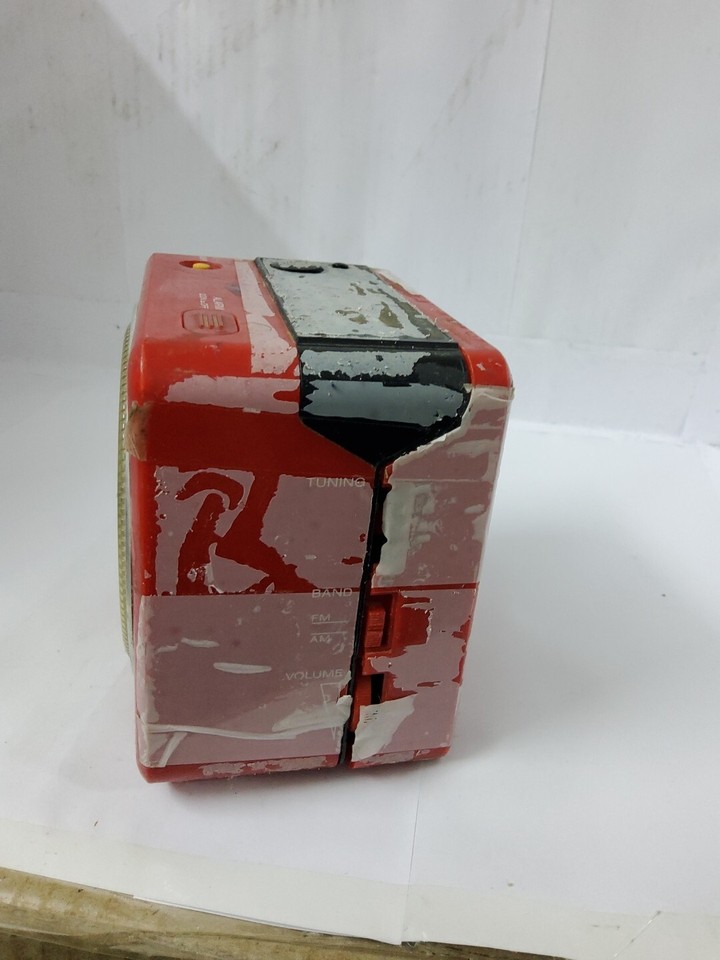 # Red Sony ICF-A10W Vintage Clock Radio Cube Alarm | eBay