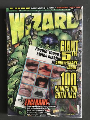 WIZARD FIFTH ANNIVERSARY BASH GIANT MARVEL COMIC AUGUST 1996-SPAWN CARD ...