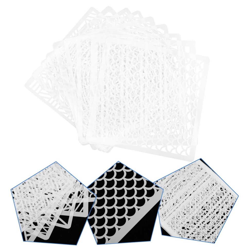 9 Pcs Student Child Stencil Craft Reusable Texture Painting Stencils ...