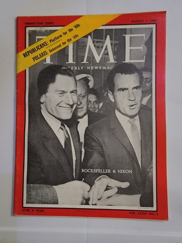 Time Magazine August 1, 1960 – Rockefeller & Nixon – Republican ...