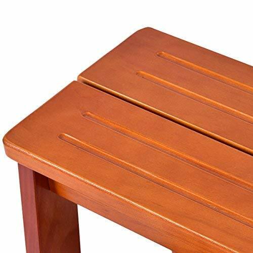 Nut Brown Wooden Folding Step Stool Seat 3 Tier Platform Ladder Kitchen ...