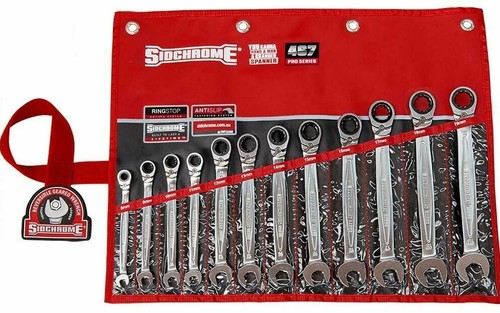 Sidchrome 12-PIECE METRIC GEARED IN WALLET SPANNER SET SCMT22298 Ring ...
