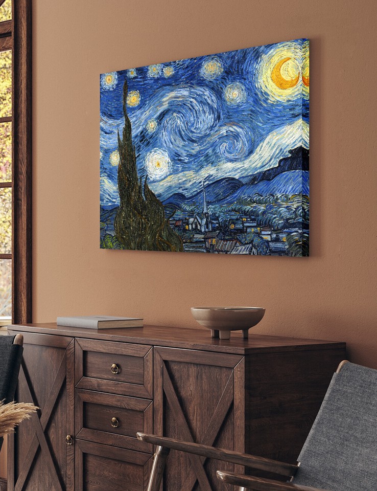 Starry Night by Vincent van Gogh Art Reproduction Giclee Print Canvas ...
