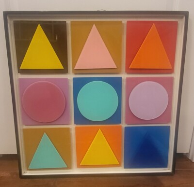 Mid Century Modernist Lucite Dimensional Primary Shapes Victor Rosado ...