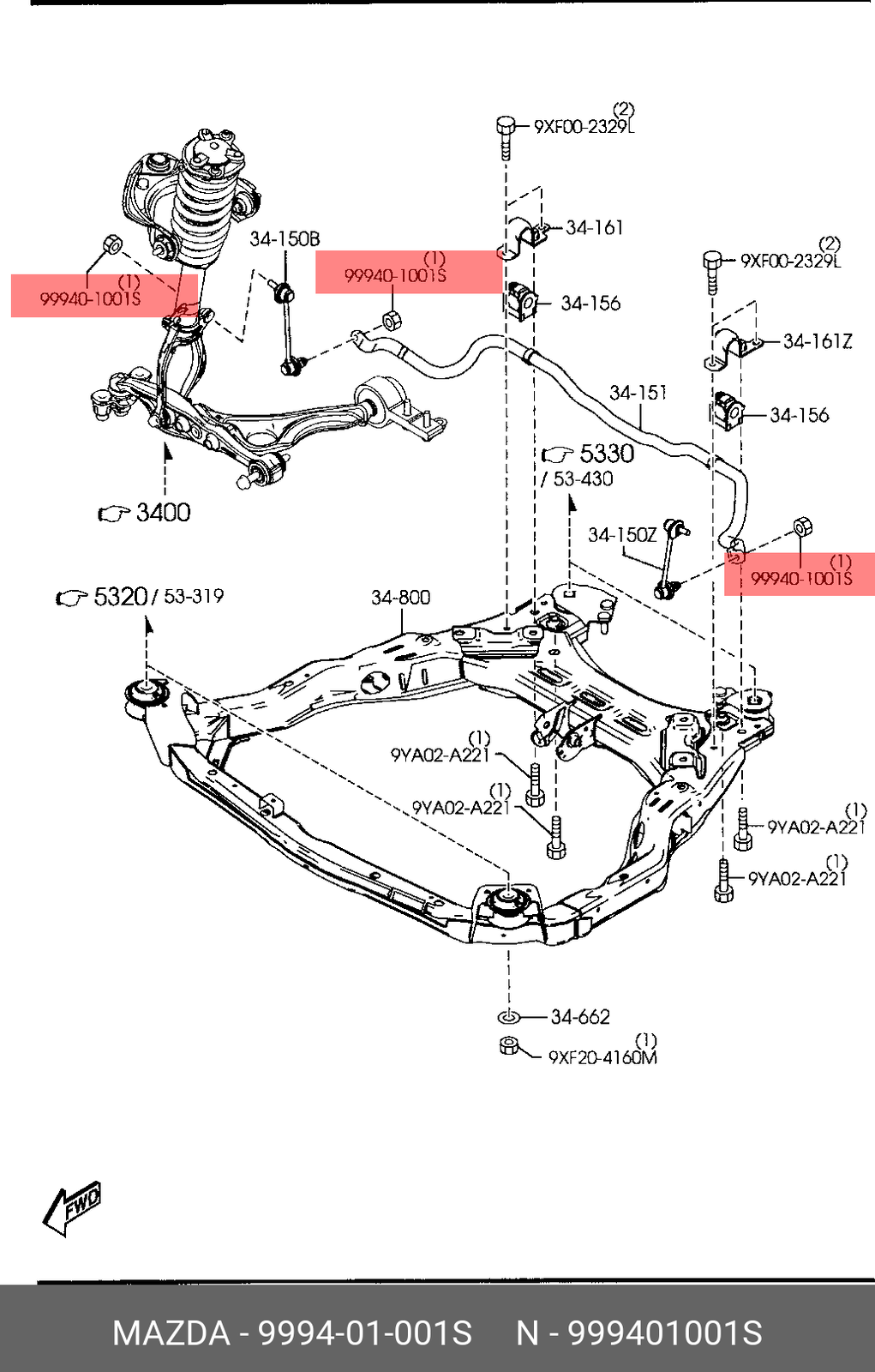 Genuine OE Nut 999401001S For Mazda 99940-1001S | eBay.de