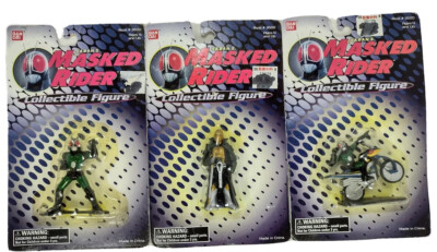 Masked Rider Action Figures Lot of 3 Bandai Saban 1995 New on Card 2 3/ ...