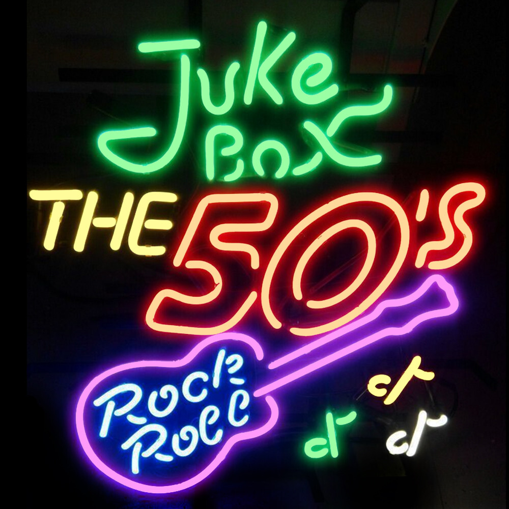 Rock Roll Back To The 50's Neon Sign Light Home Bar Pub Wall Decor ...