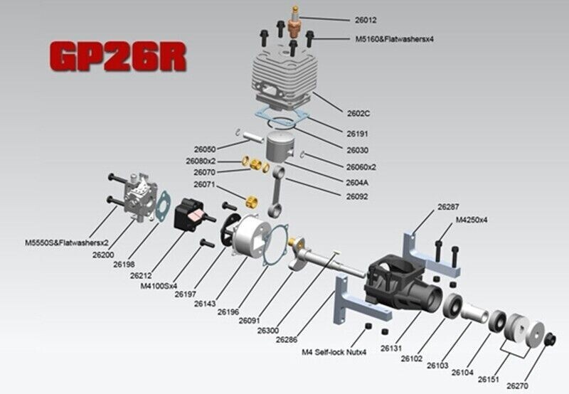 CRRCpro GP26R 26CC Gasoline Engine for RC Plane NIB | eBay