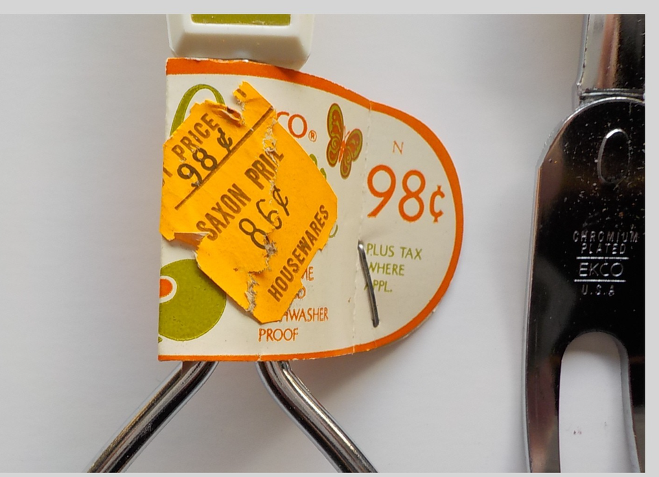 Vintage 9 Ekco Caprice green handle kitchen utensils Saxon paint store ...