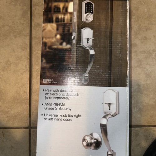 Defiant Castle Satin Nickel Entrance Door Handle with Hartford | eBay