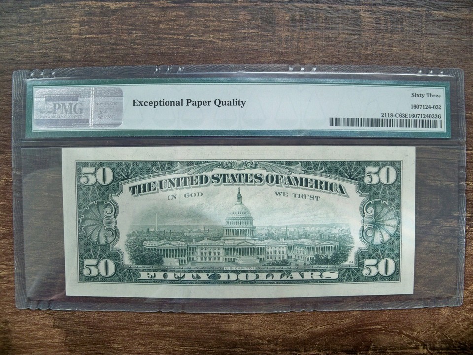 1974 $50 FIFTY DOLLAR BILL PMG 63 EPQ CHOICE UNCIRCULATED 3 CONSECUTIVE ...