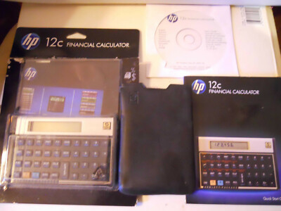 HP 12C FINANCIAL CALCULATOR w/ CD Case Instruction Manual Box ...