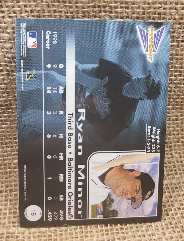 1999 Pacific Prism Ryan Minor RC Baseball Card #18 Orioles A9 | eBay