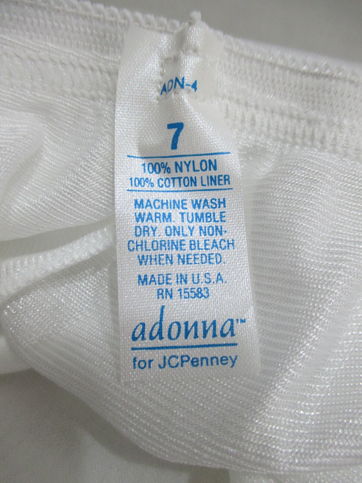 VINTAGE ADONNA JC PENNEY WHITE NYLON PANTIES HIGH WAI… - Gem