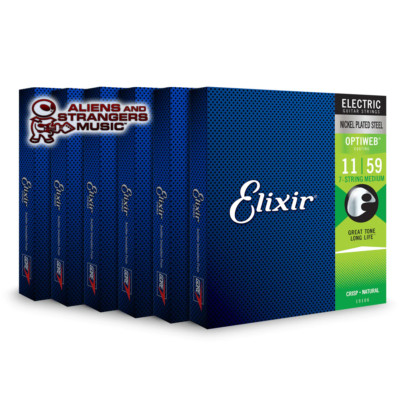 6 Sets! Elixir OPTIWEB Nickel 7-String Electric — 19106 Medium .011-.059 | eBay Australia