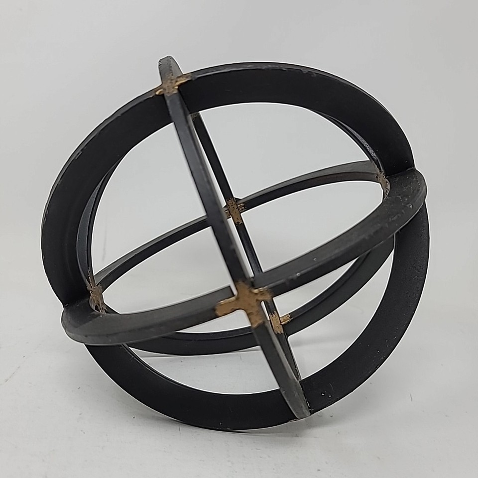 Iron Band Sphere Decorative Metal Black Gold Industrial Modern Home ...