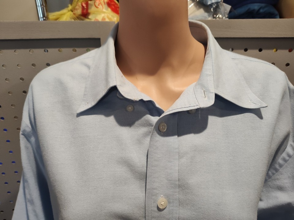 George Foreman Men's Light Blue Dress Shirt Sz 17.5 34/35 Lond Sleev ...