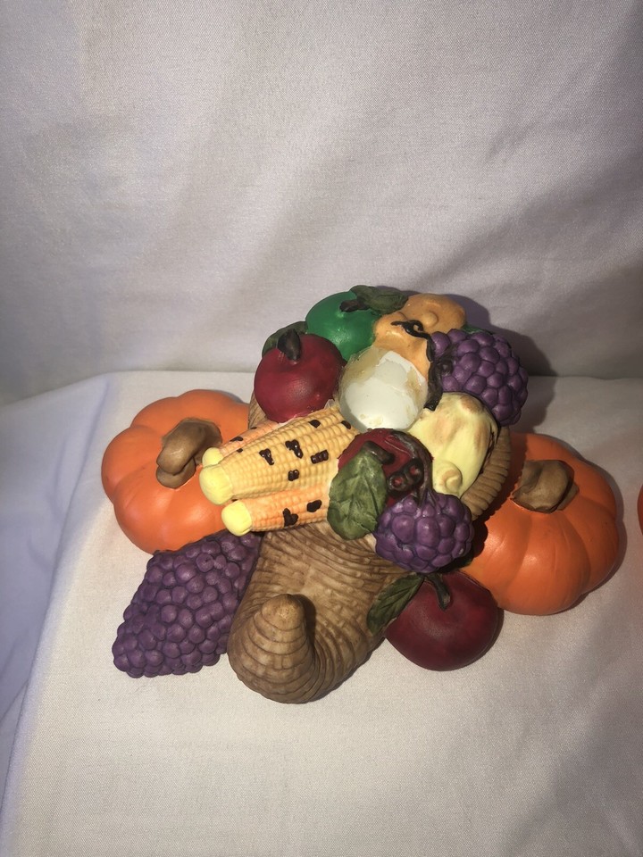 Harvest 🦃 Time Thanksgiving Cornucopia Taper Candle Holders PartyLite ...