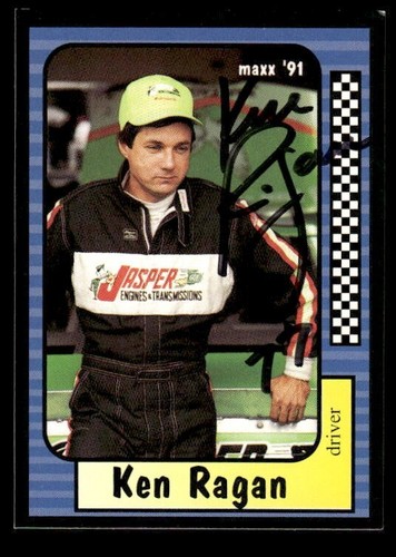 KEN RAGAN SIGNED 1991 MAXX #58 - NASCAR ON-CARD AUTO | eBay
