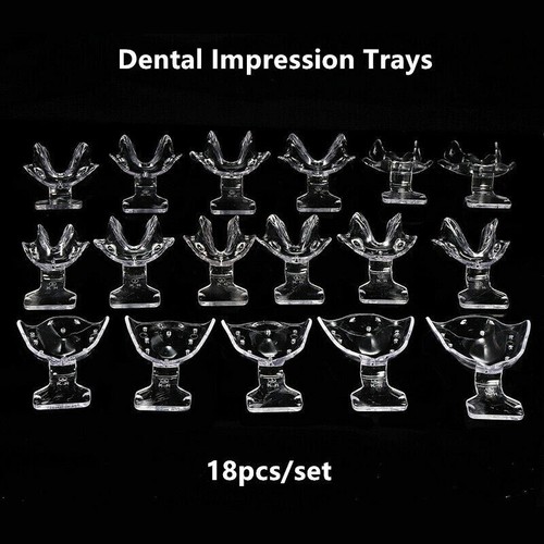 18Pcs FCB Dental Edentulous Jaw Impression Trays Old Aged Frame Cut ...