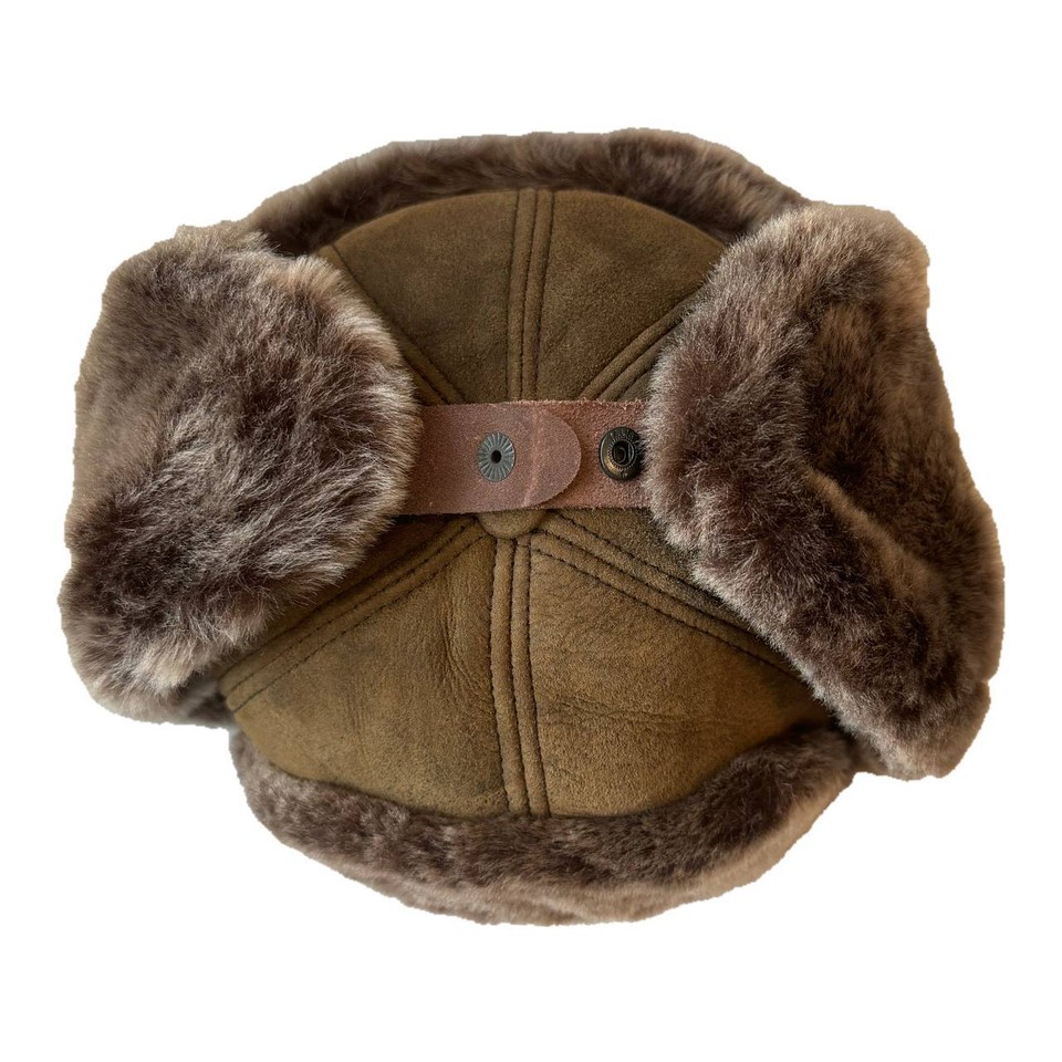 Handmade Russian Leather Trapper Real Shearling Sheepskin Leather ...