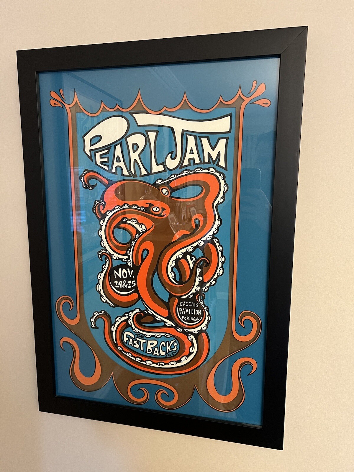 Pearl Jam Cascais Portugal 1996 Ames Bros Screen Print Poster - Framed ...