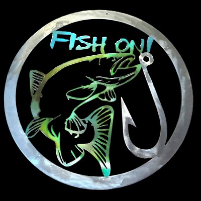 Fish On! Metal Wall Art Plasma Cut Home Decor Fish | eBay