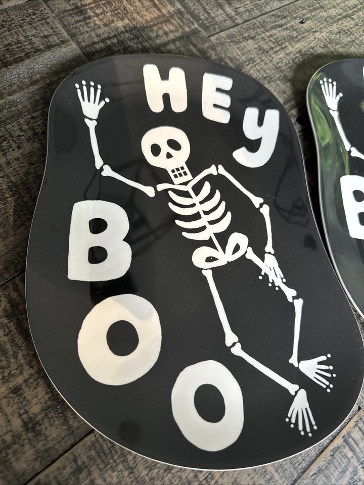 Hyde & Eek Hey Boo Skeleton 10" melamine Halloween Plate | eBay UK