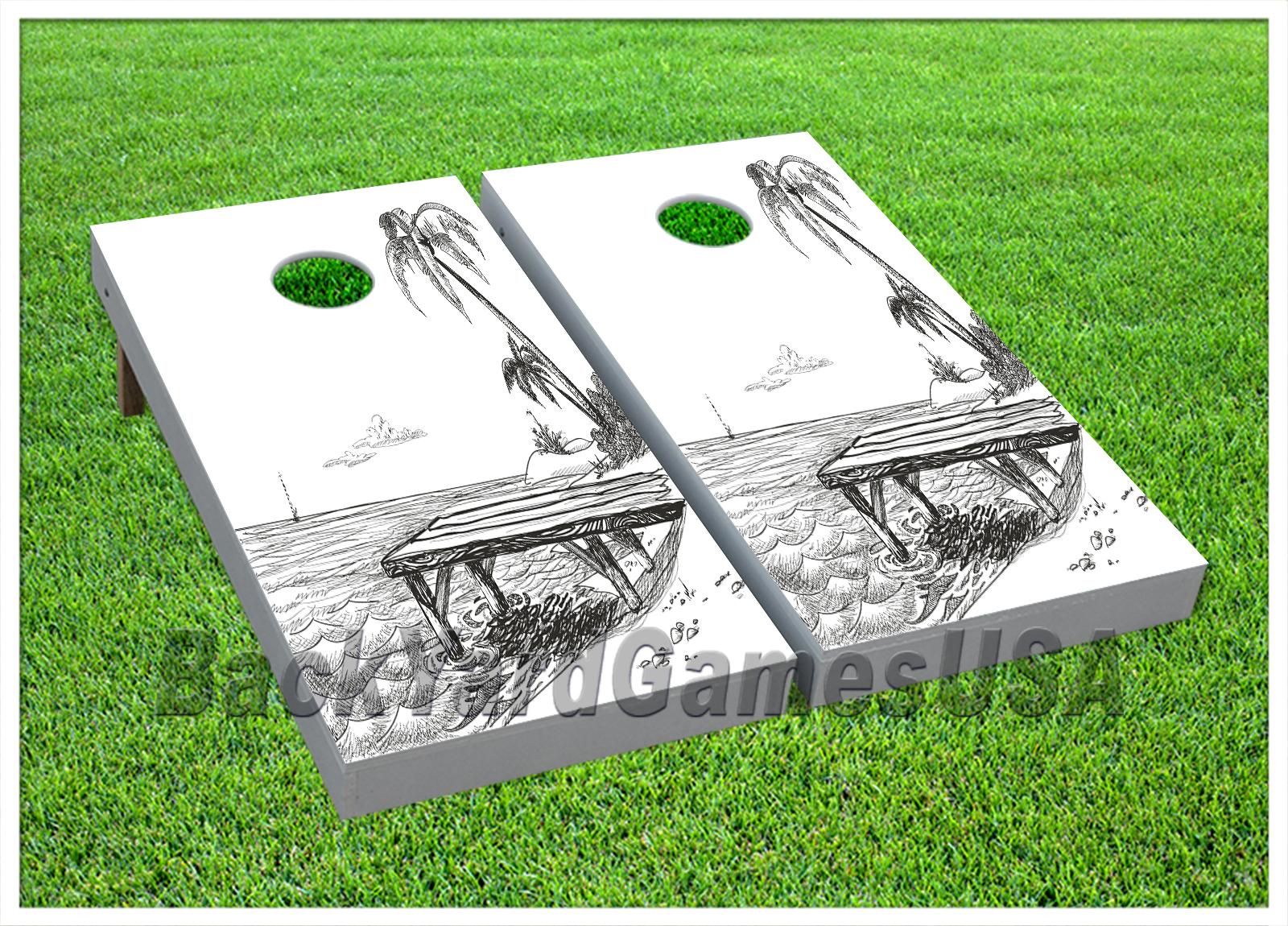 VINYL WRAPS Cornhole Boards DECALS Cartoon Beach Bag Toss Game Stickers ...