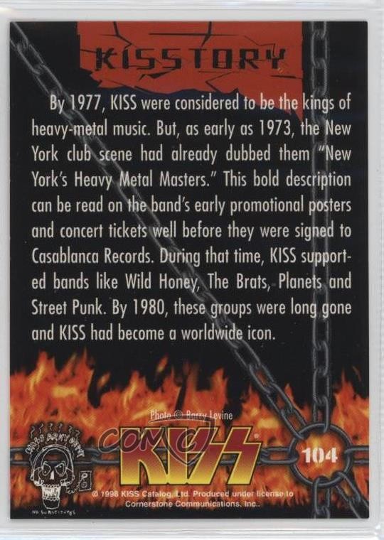 1998 Cornerstone KISS Series 2 Kisstory Blue By 1977 were considered ...