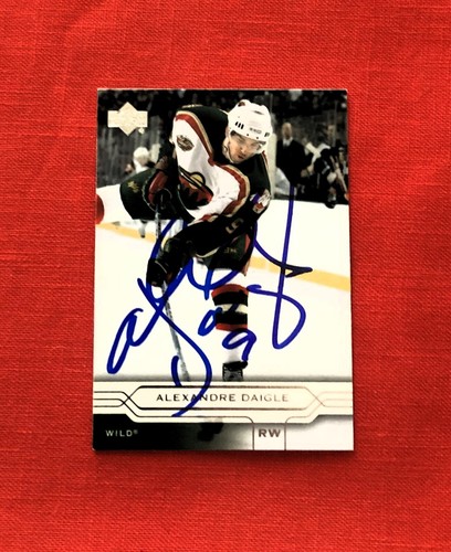 2004-05 UD NHL HOCKEY AUTOGRAPHED CARD #87 ALEXANDRE DAIGLE MINN WILD ...