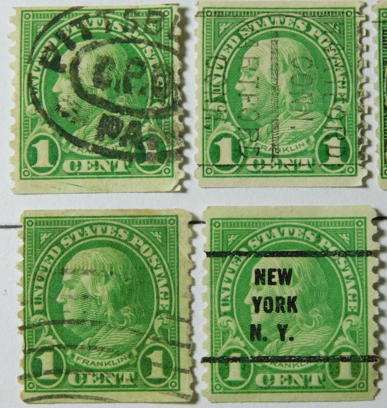 USA Benjamin Franklin One Cent Green 5x Used Postage Stamp STA-5-246 | eBay