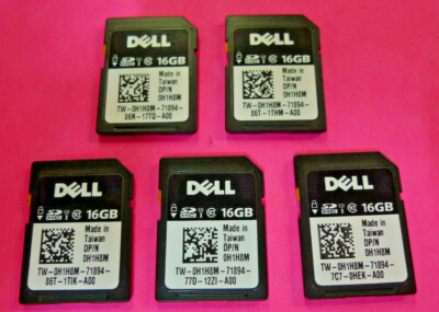 (LOT OF 5) Dell 16GB iDRAC vFLASH Class 10 HC Secure Digital SD Card ...