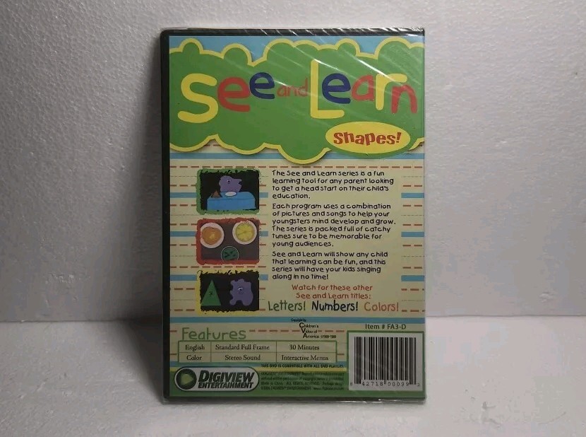 See and Learn Shapes! Preschool Kindergarten (DVD, 2006) Early Learning ...