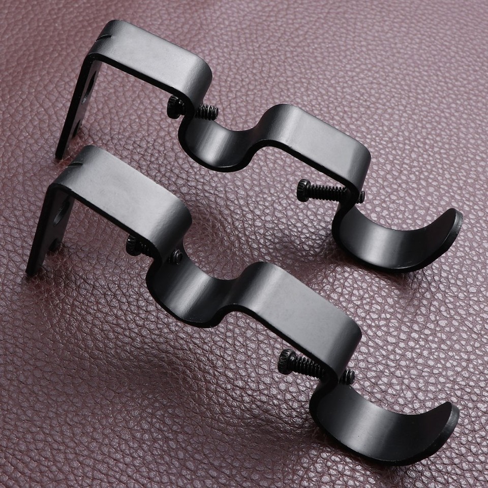 2 Pcs Curtain Rod Bracket Iron Holder for Drapery Rod Curtain ...