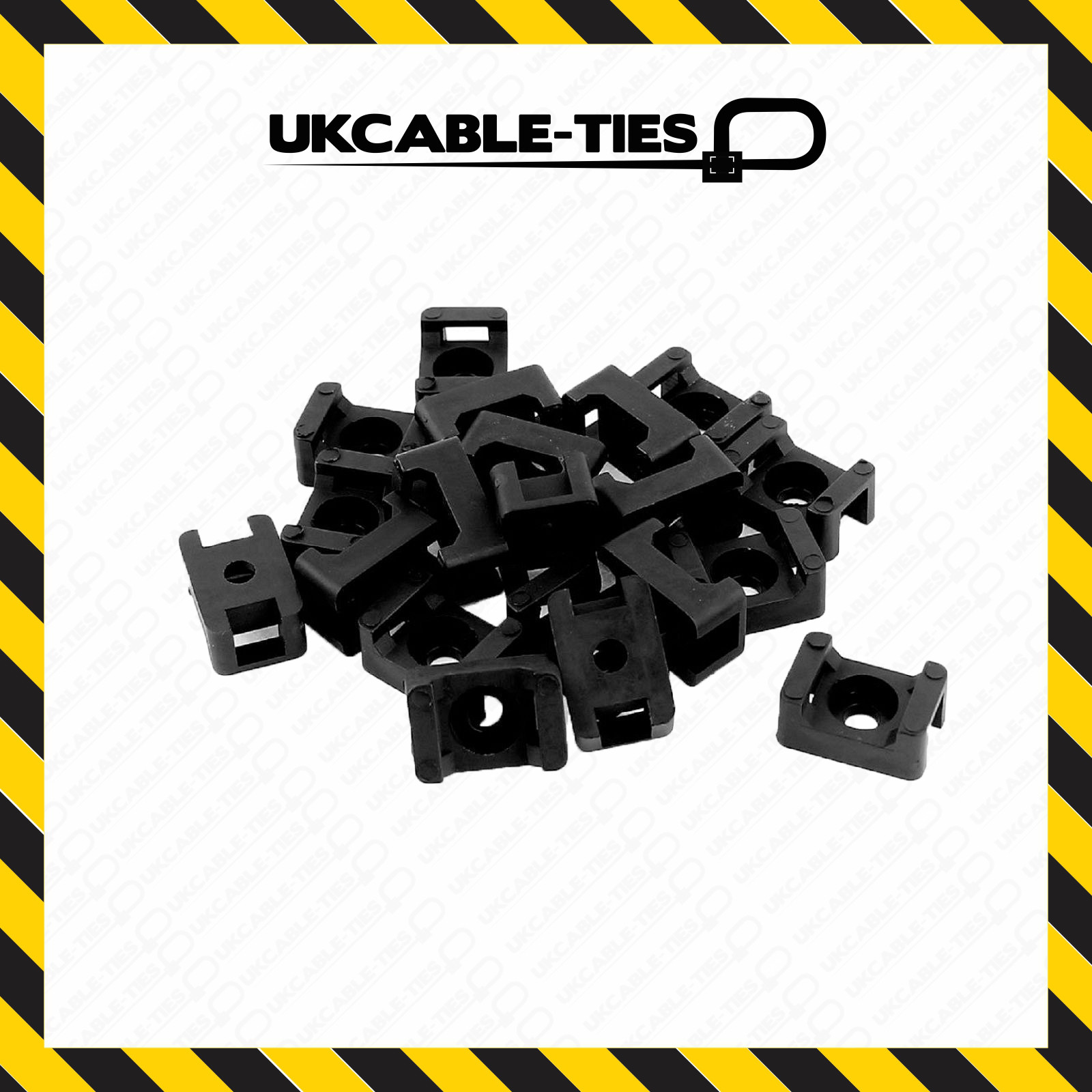100x Cable Tie Saddles Cradles Mounts Bases Black Natural Wire Clips ...