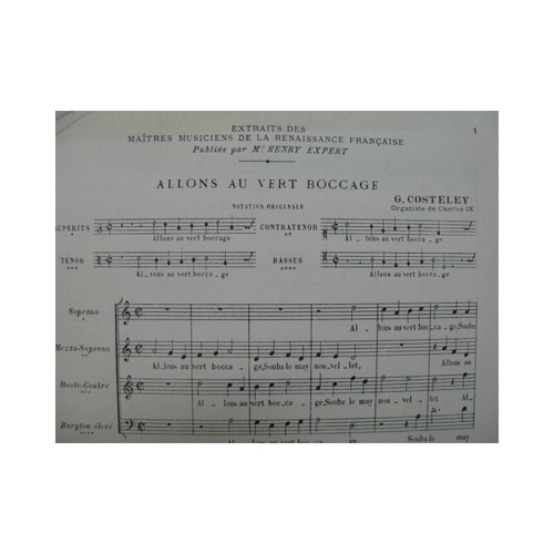 COSTELEY G. Allons au Vert Boccage Chant 1948 | eBay