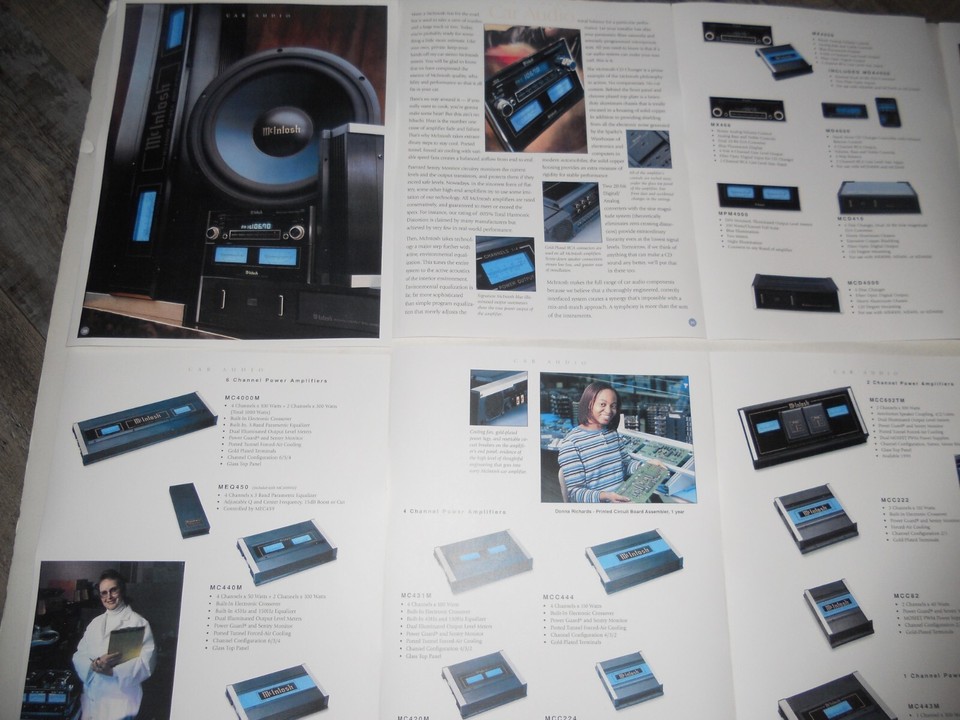 1998 McIntosh Car Audio Brochure, 14 pg, Specs,Info MC4000m,MC440m ...
