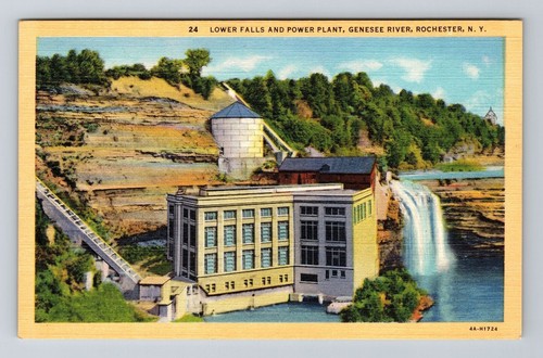 Rochester NY-New York, Genesee River, Lower Falls, Power Plant Vintage ...