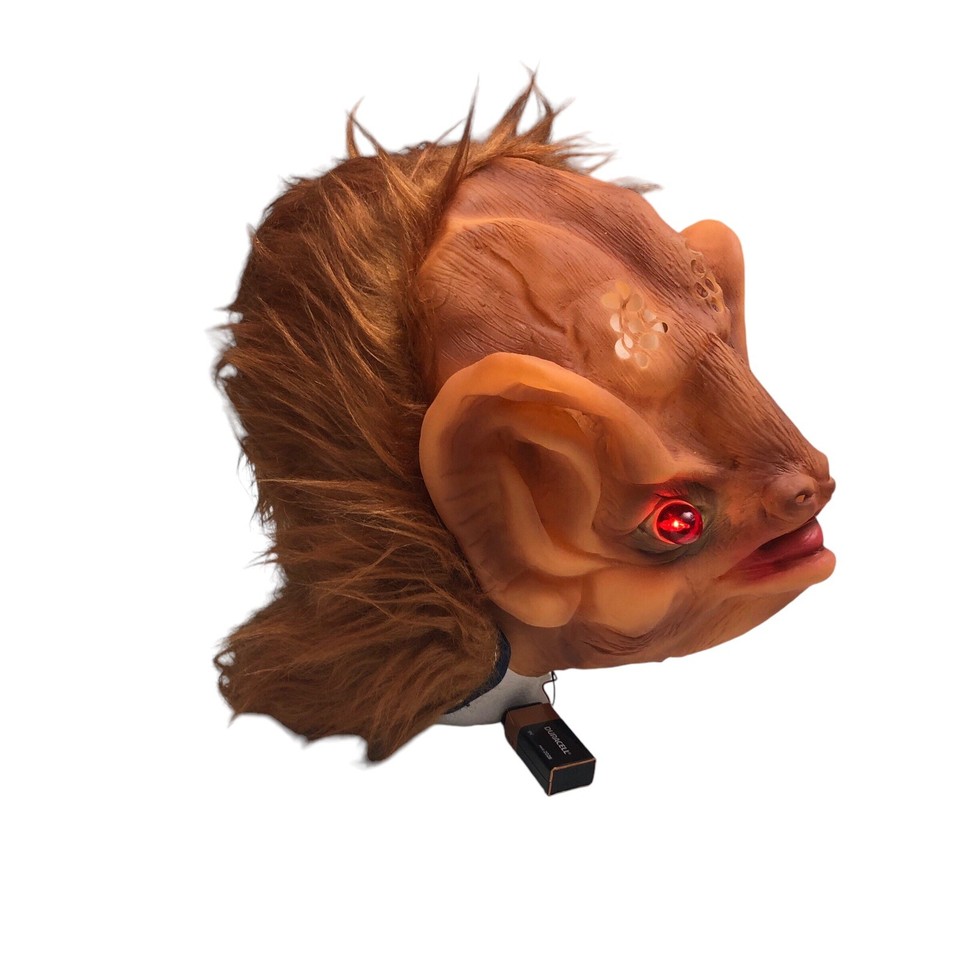 Vintage Topstone Halloween Scary Troll Bat Mask Lighted Red Eyes Big ...