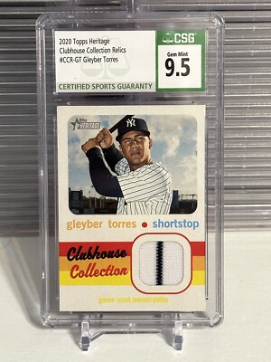2020 Topps Heritage Gleyber Torres CSG 9.5 #CCR-GT Clubhouse Collection ...