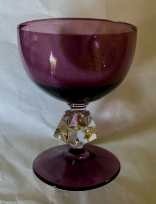 Bryce Brothers "Aquarius" Amethyst Diamond Stem Liquor Cocktail Goblet ...
