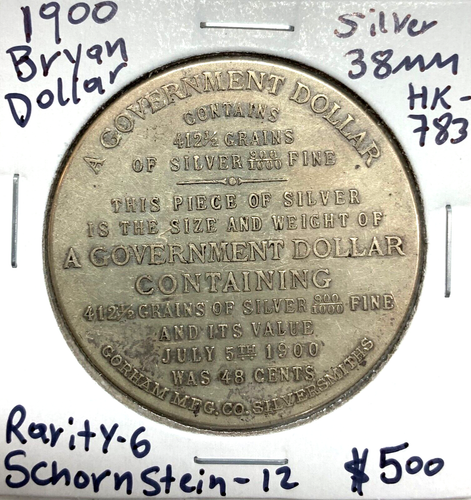 1900 HK-783 SC $1 Bryan So Called Dollar Silver 412 1/2 Grains ...