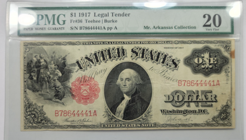1917 $1 One Dollar Legal Tender Red Seal PMG VF20 Fr. 36 SAWHORSE Scarce *K236 | eBay