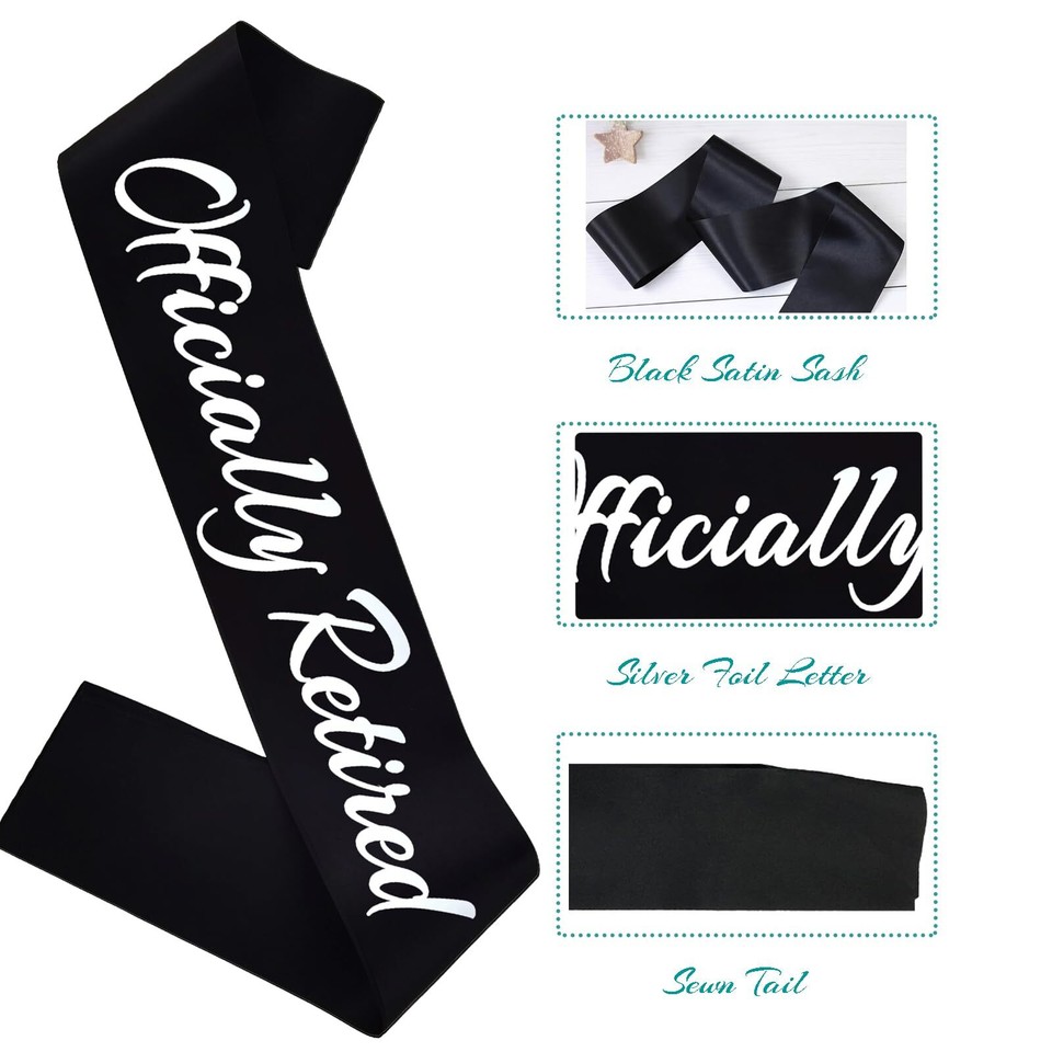 Officially Retired Sash Reitrement Sash for Men and Women Retirement ...