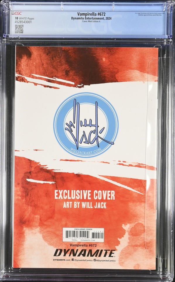 Vampirella #672 CGC 10 PINK METAL VARIANT WILL JACK 30 PRINTED! DYNAMITE not 9.8 | eBay