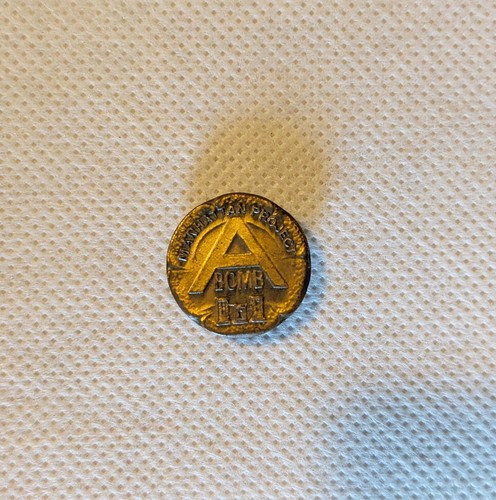 WWII Rare Manhattan Project "A-BOMB" Whitehead & Hoag Co. Bronze Pin | eBay