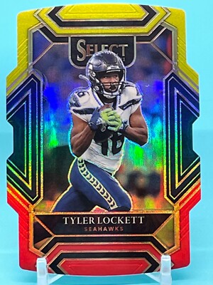 2021 Panini Select Club Level Red & Yellow Prizm Die Cut Tyler Lockett ...