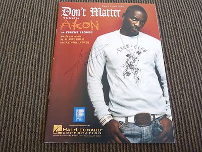 Akon KONVICT Signed Autographed Don't Matter Sheet Music Cover ...