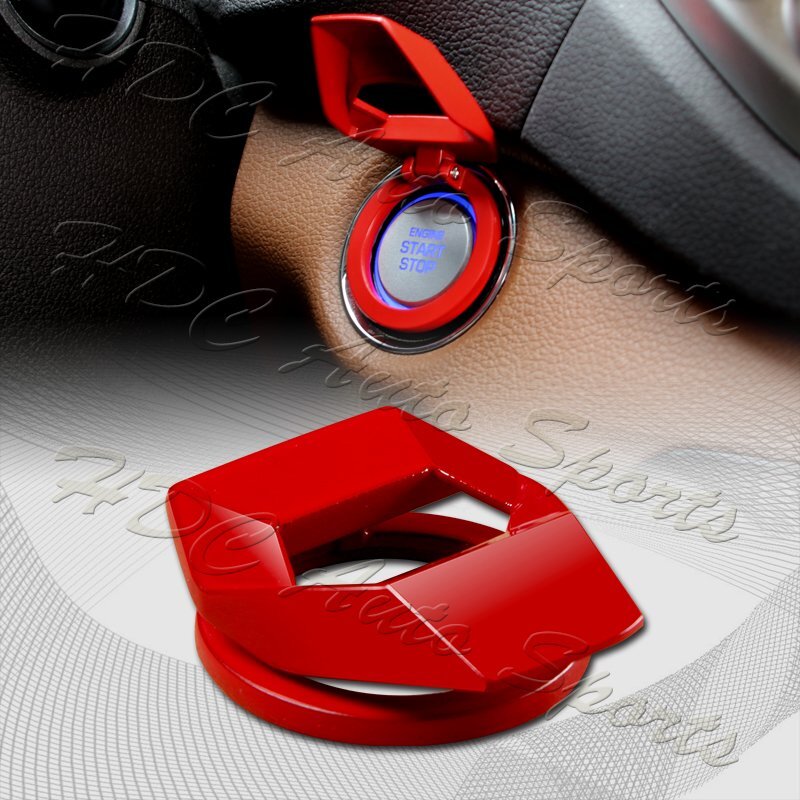 Universal Lambo Style Aluminum Engine Start Stop Button Decor Ring Trim ...